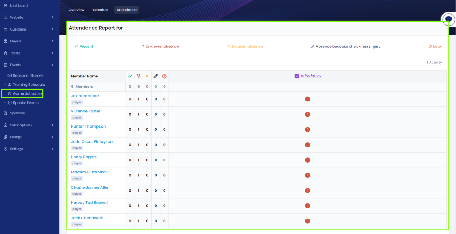 Simplify Team Management with SquadDeck’s Free Attendance Tracker
